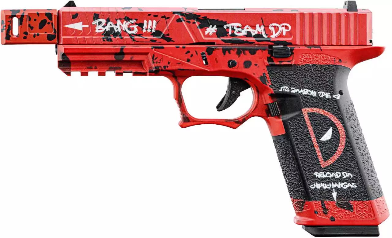 Pistolet VX7302 G17 Gaz GBB Deadpool AW Custom - Bi-ton Rouge