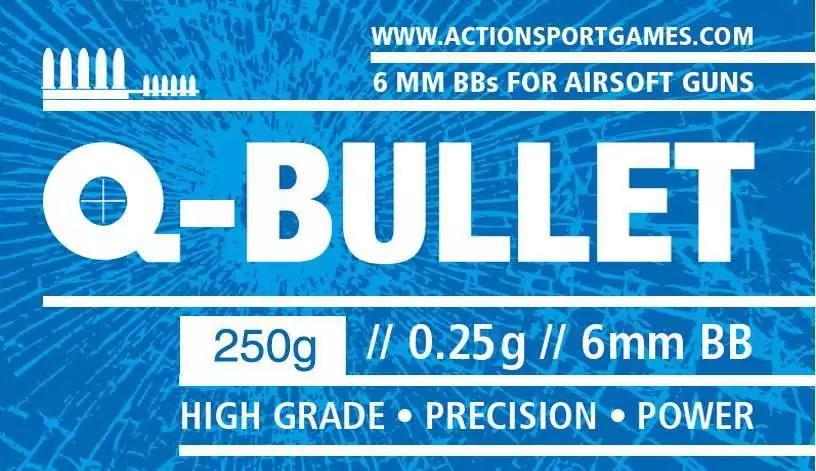 Sachet Billes Monobloc Blanches 0.20gr Q-Bullet (Environs 1000 Bbs)